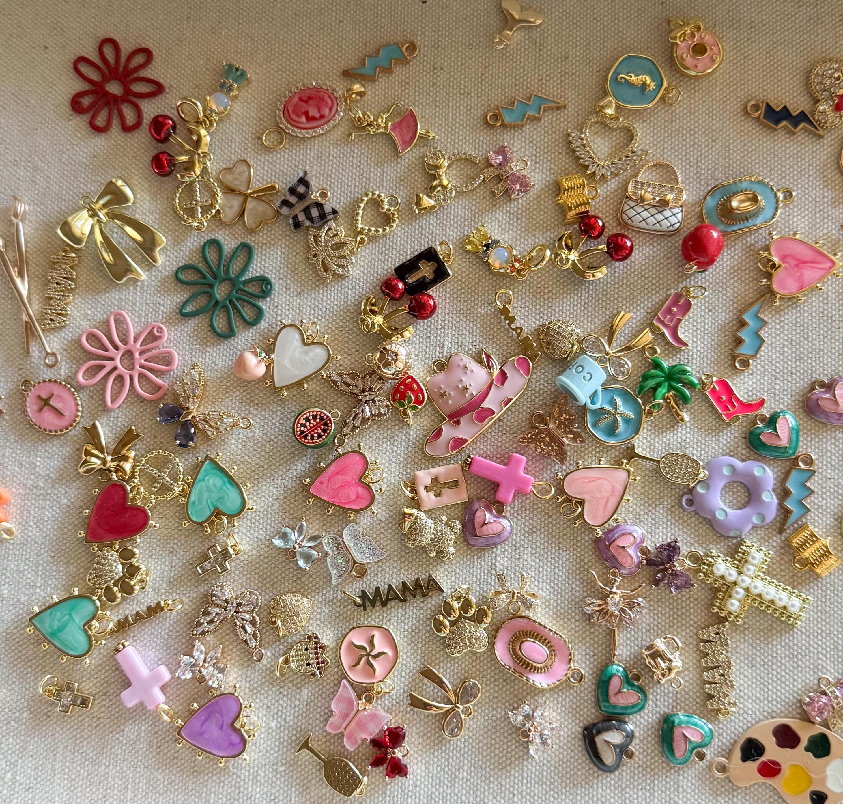 Gold Plated Charm Bar Charms, Random Mystery Charms for Jewelry Making ...