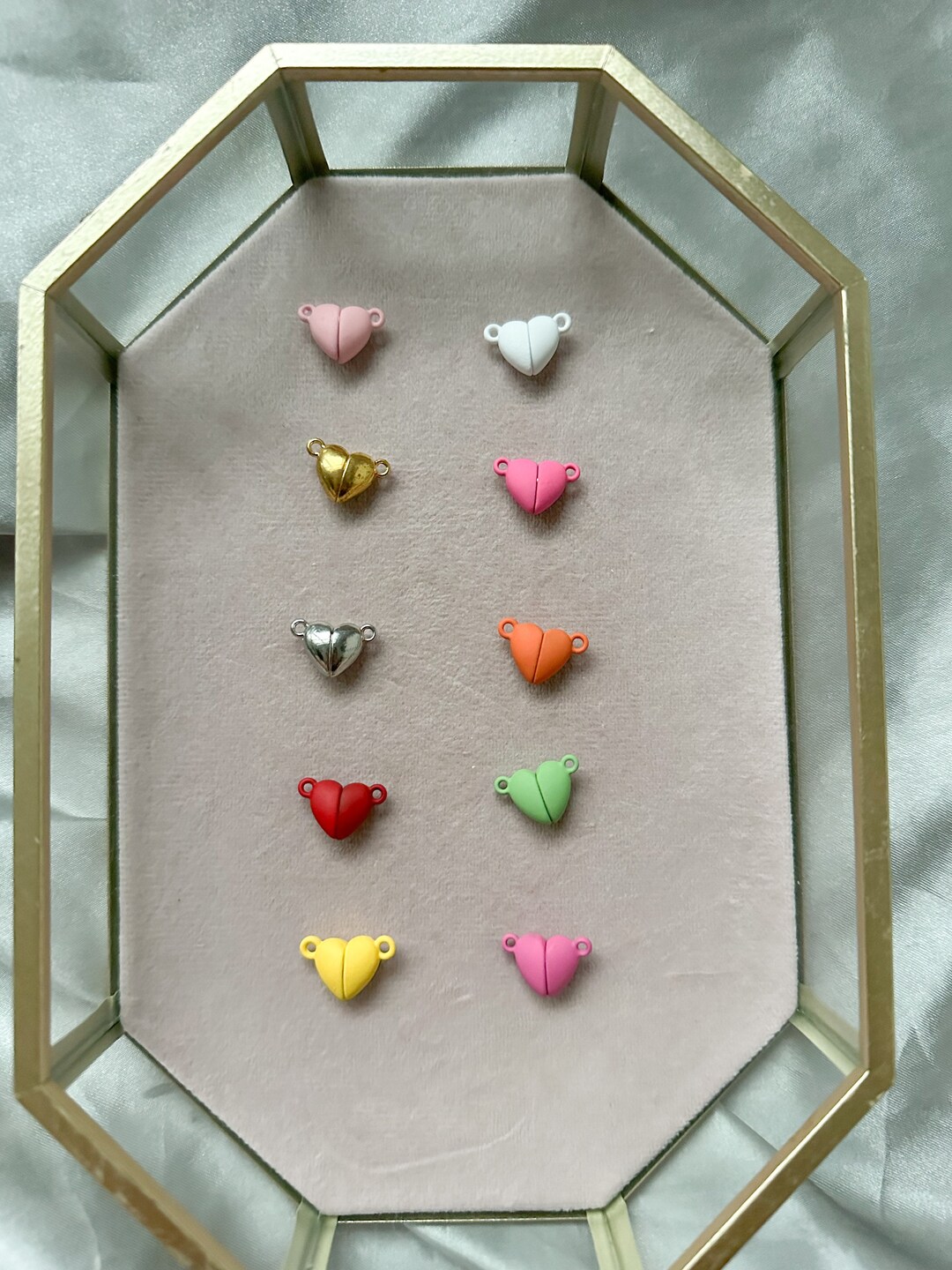 Magnetic Heart Charms for Necklaces, Black Heart Magnetic Clasps for ...