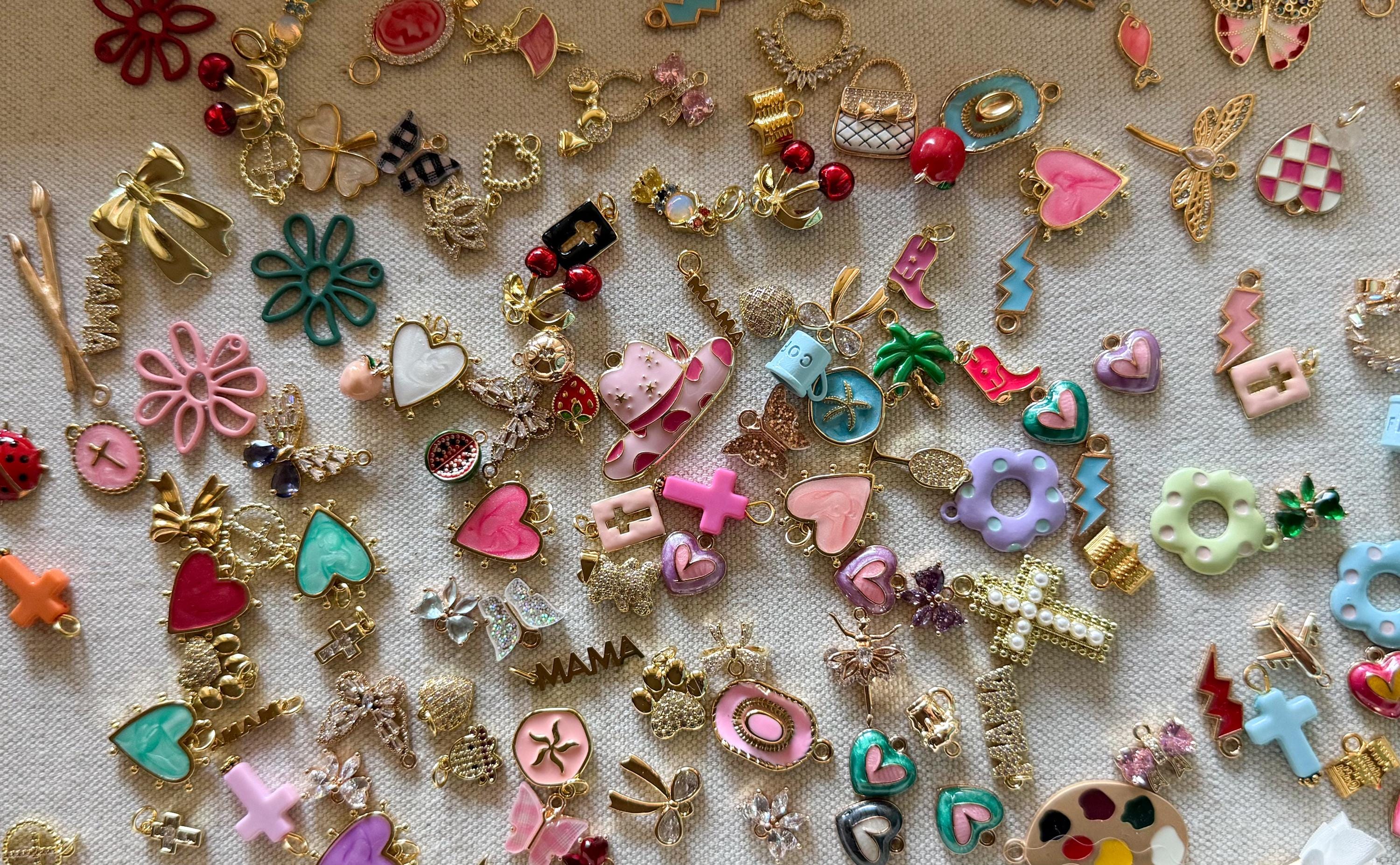 Gold Plated Charm Bar Charms, Random Mystery Charms for Jewelry Making ...