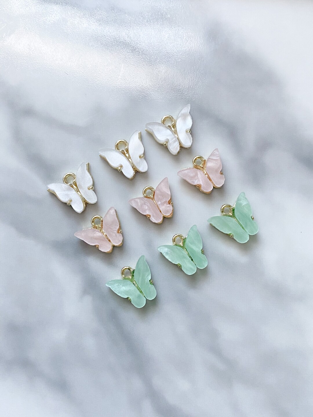 Mint Green Butterfly Earring Findings for Jewelry Making - Etsy