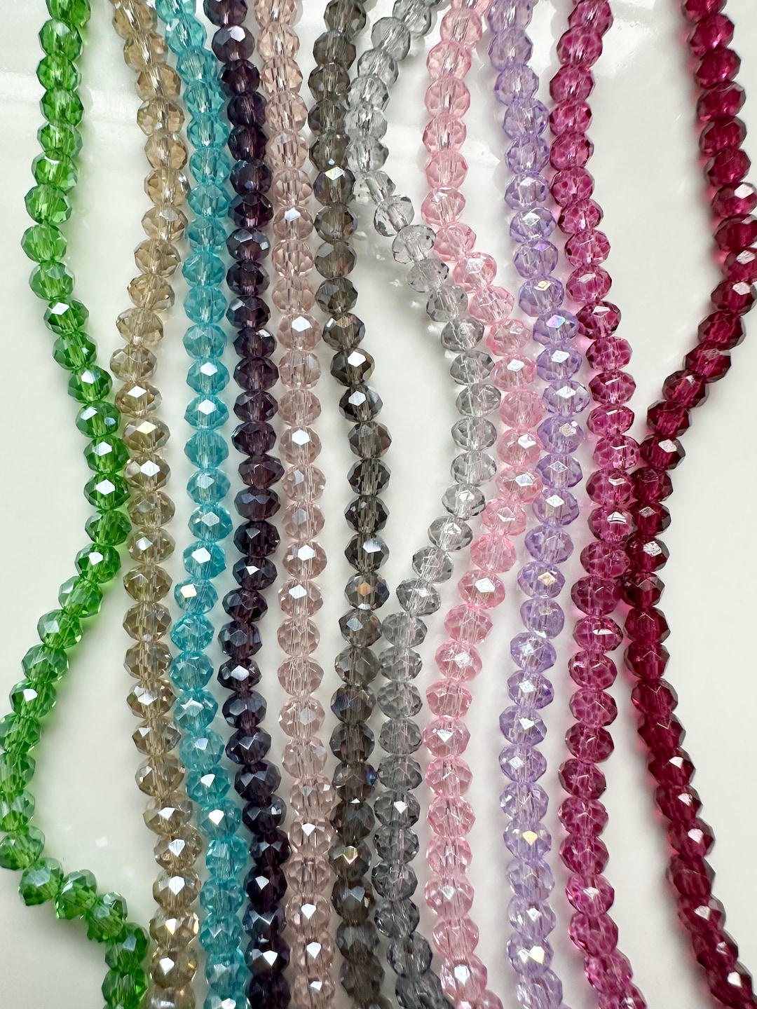 4mm Rondelle Beads Faceted Crystal Beads Spacer Beads for - Etsy