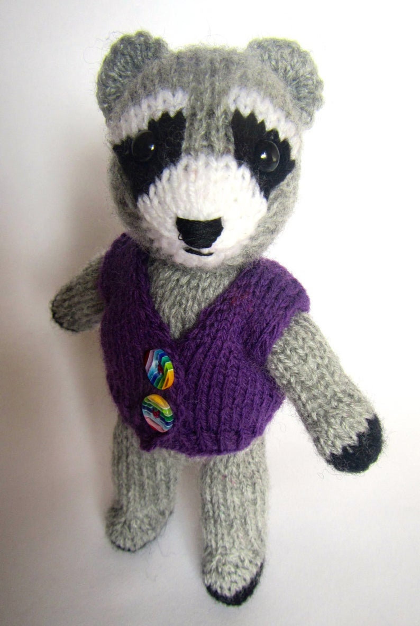Hand-knitted Plush Raccoon Soft Toy - Etsy