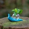 Red & Green Slug/snail Resin Ornament With Mini Glass Bowl/vase/shell ...
