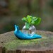 Red & Green Slug/snail Resin Ornament With Mini Glass Bowl/vase/shell ...