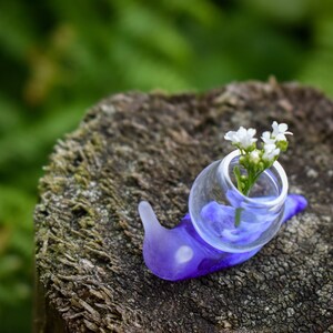 Purple & White Petri Slug/snail Resin Ornament With Mini Glass Bowl ...