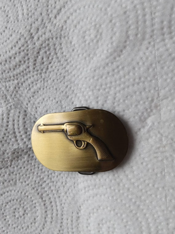 Vintage Brass gun belt buckle, Revolver belt buckle, … - Gem