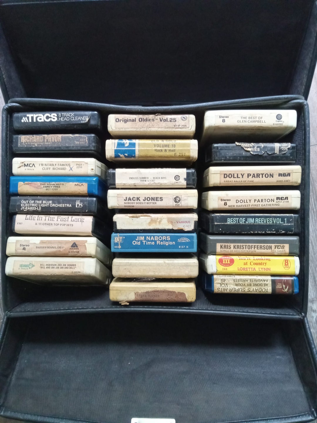 Vintage 8 Track Case With Tapes, 24 8 Tracks, 1970s 8 Track Case With ...