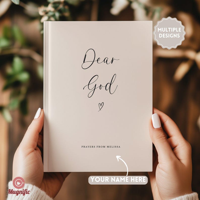Dear God Personalized Prayer Journal, Custom Name Christian Notebook ...