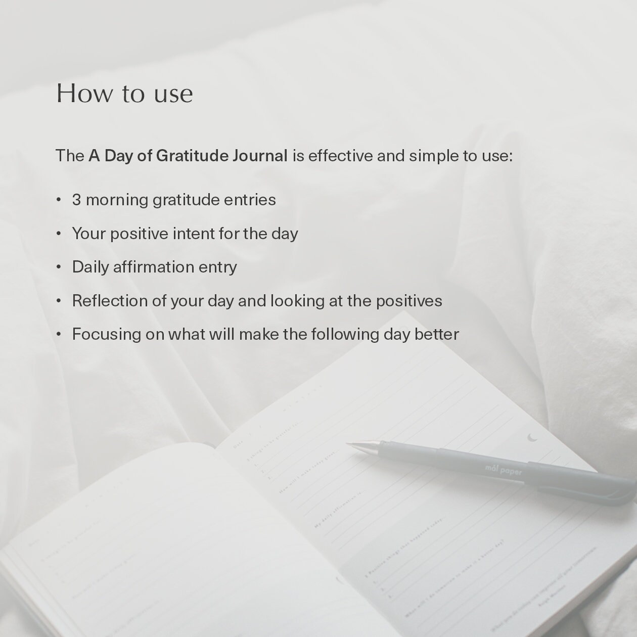 Day of Gratitude Journal - Cotton - Wellness Journal, Mindfulness Gift ...