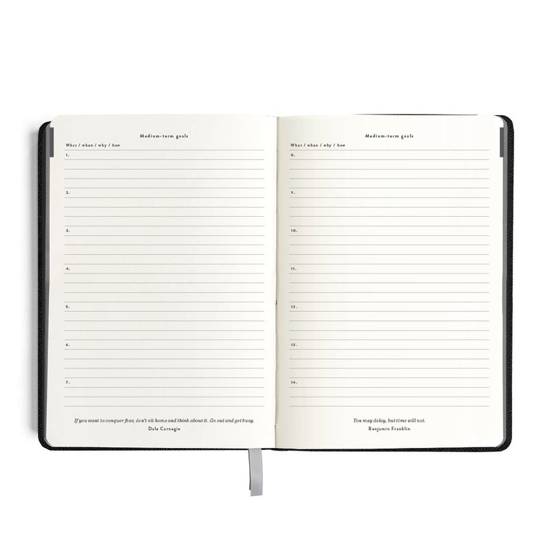 Daily Goal Setter Planner - Black, Daily Journal, Productivity Planner ...