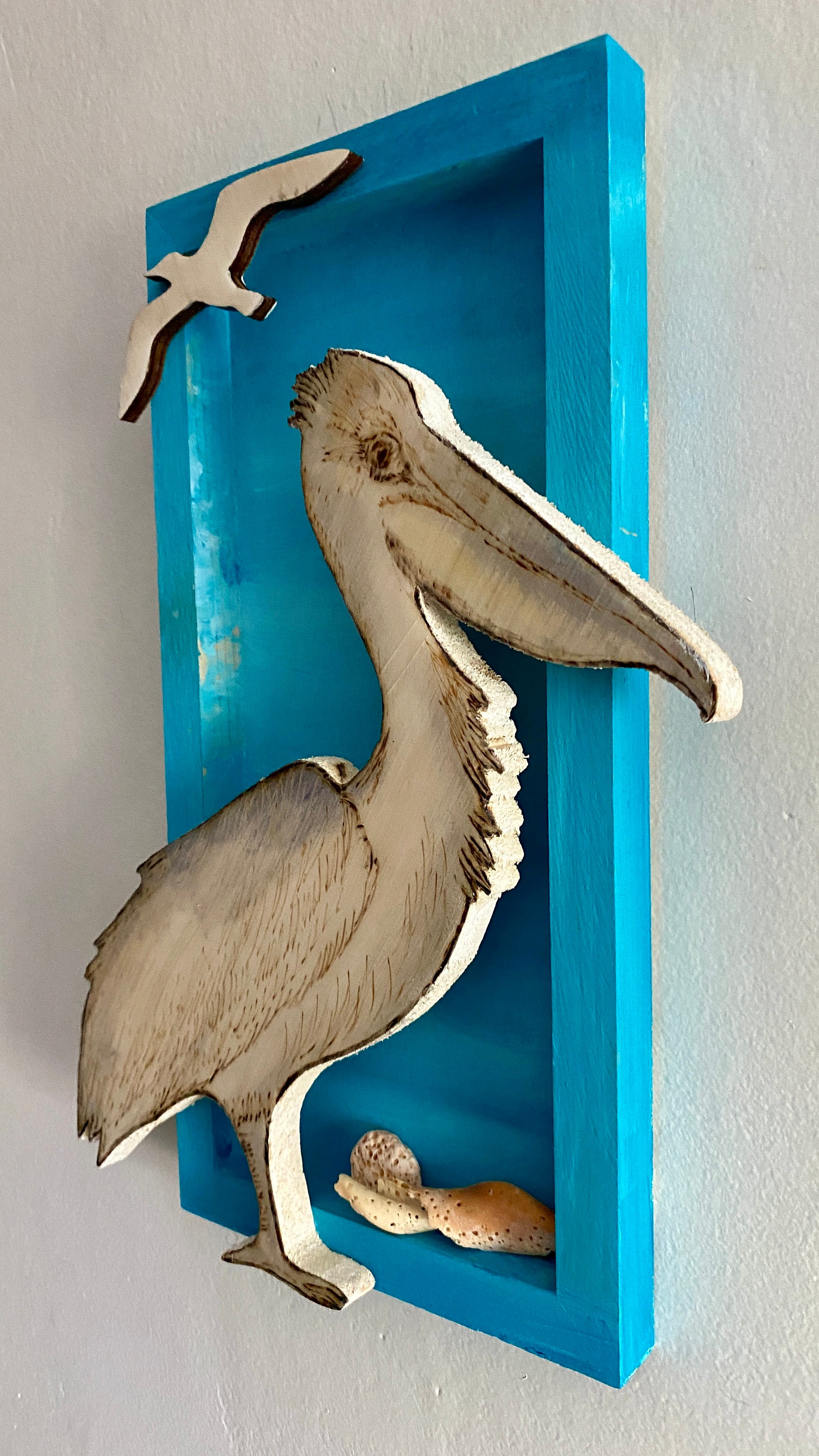 Pelican Coastal Wooden Wall Art Shadow Box 3 Dimensional - Etsy