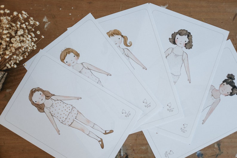 Paper Doll , Printable Doll, Kids Art Activity, Busy Book - Etsy