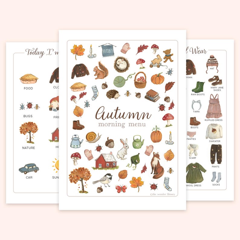 Fall Morning Menu, Kindergarten Activity, Preschool Activity, Autumn ...