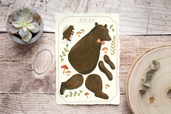 Articulated Paper Bear Digital Download Kid Craft - Etsy Canada