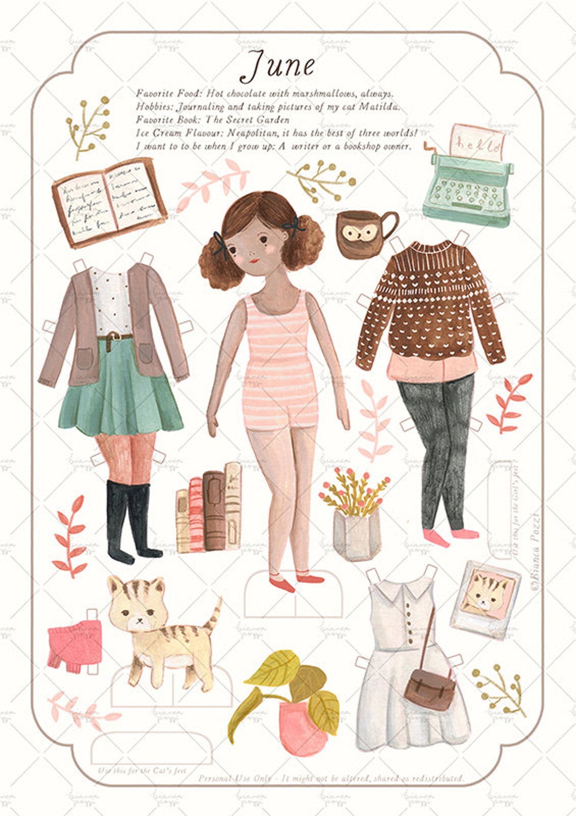 Paper Doll Printable Digital Download Kid Craft - Etsy