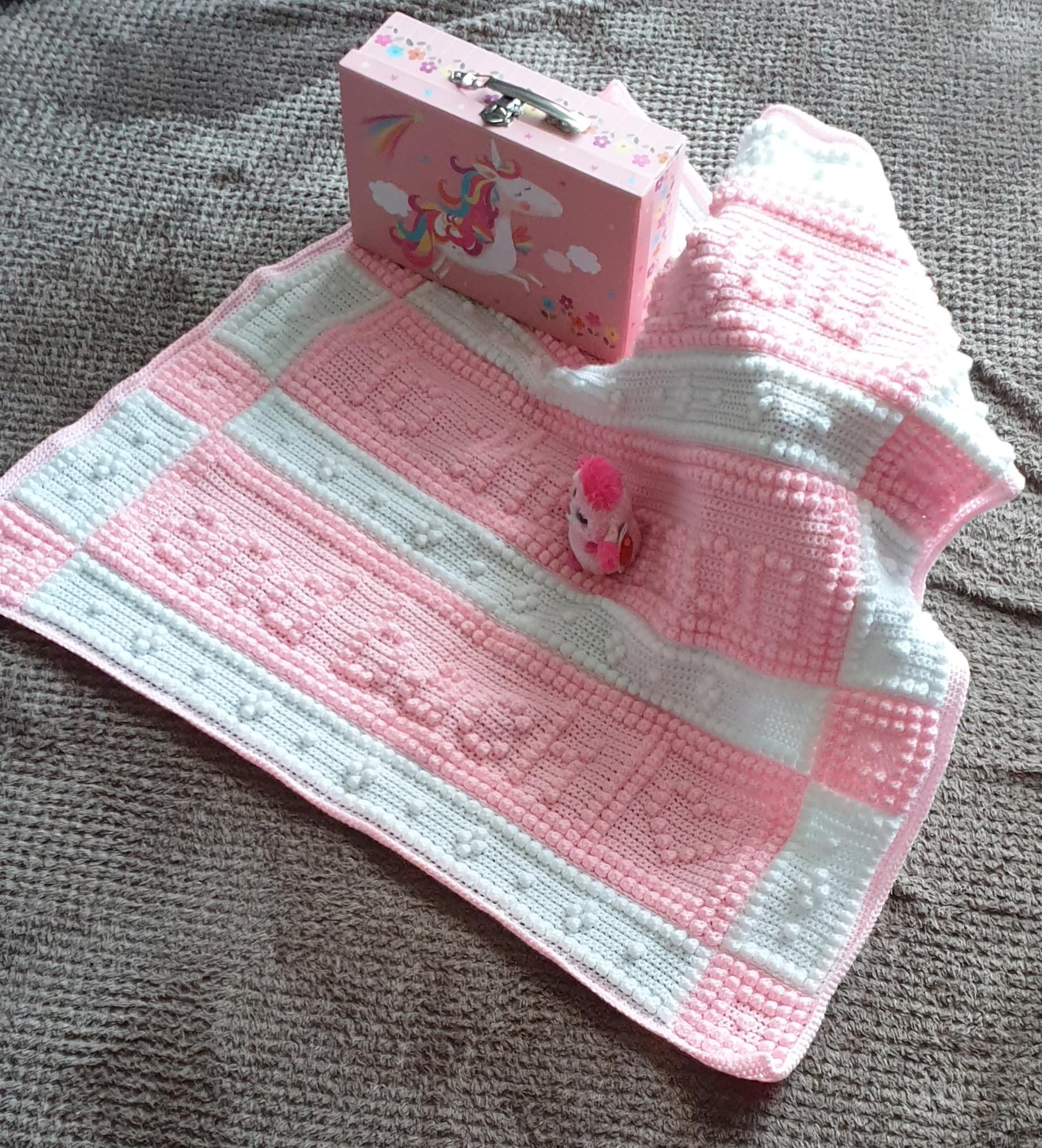 Bobble Blanket, Baby Shower, New Baby, Bobble/popcorn Stitch - Etsy