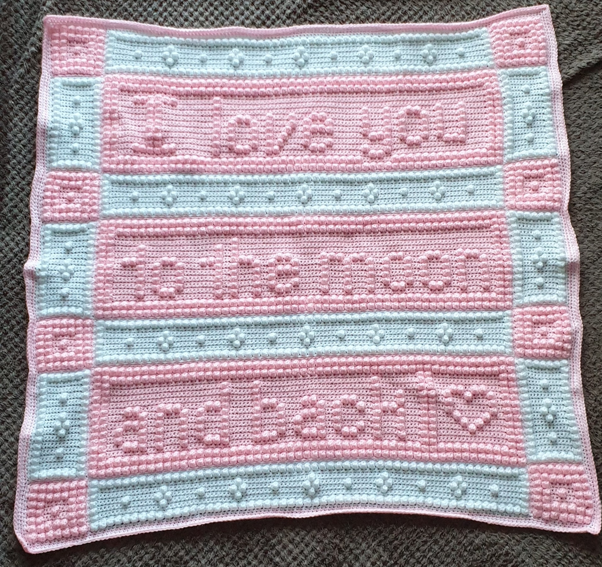 Bobble Blanket, Baby Shower, New Baby, Bobble/popcorn Stitch - Etsy