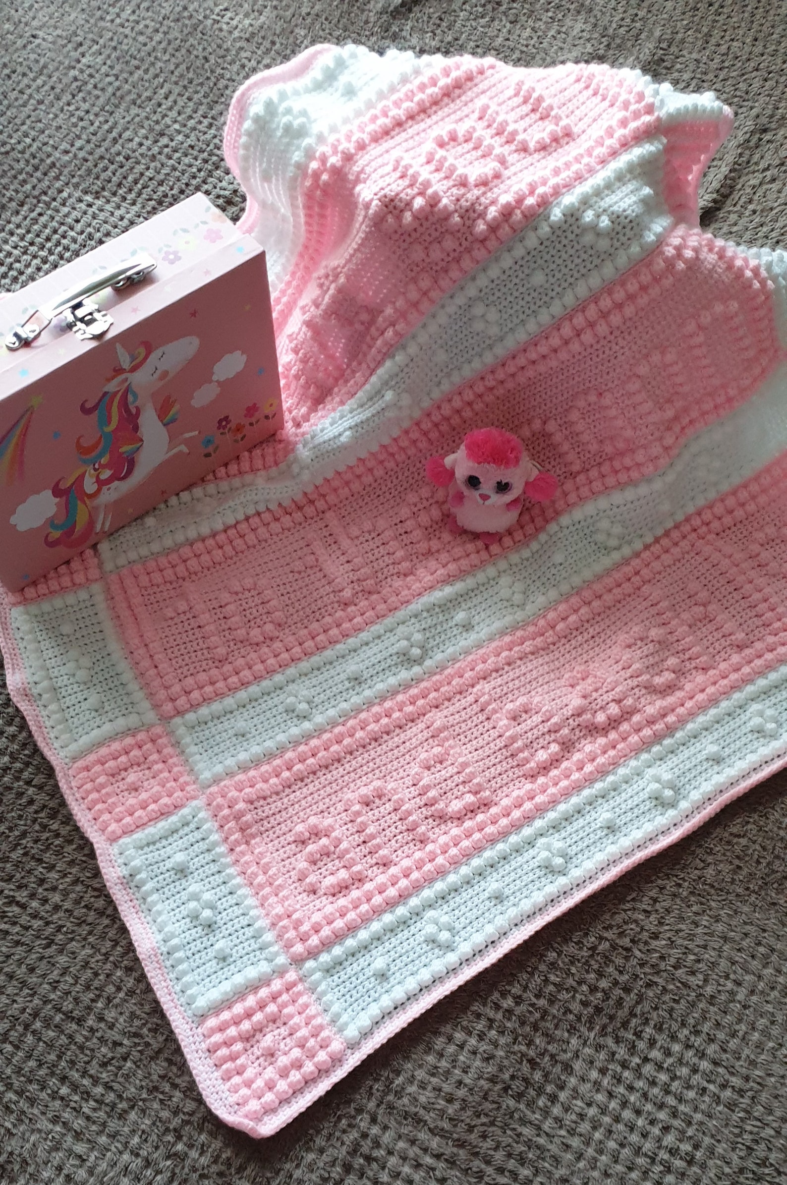 Bobble Blanket, Baby Shower, New Baby, Bobble/popcorn Stitch - Etsy