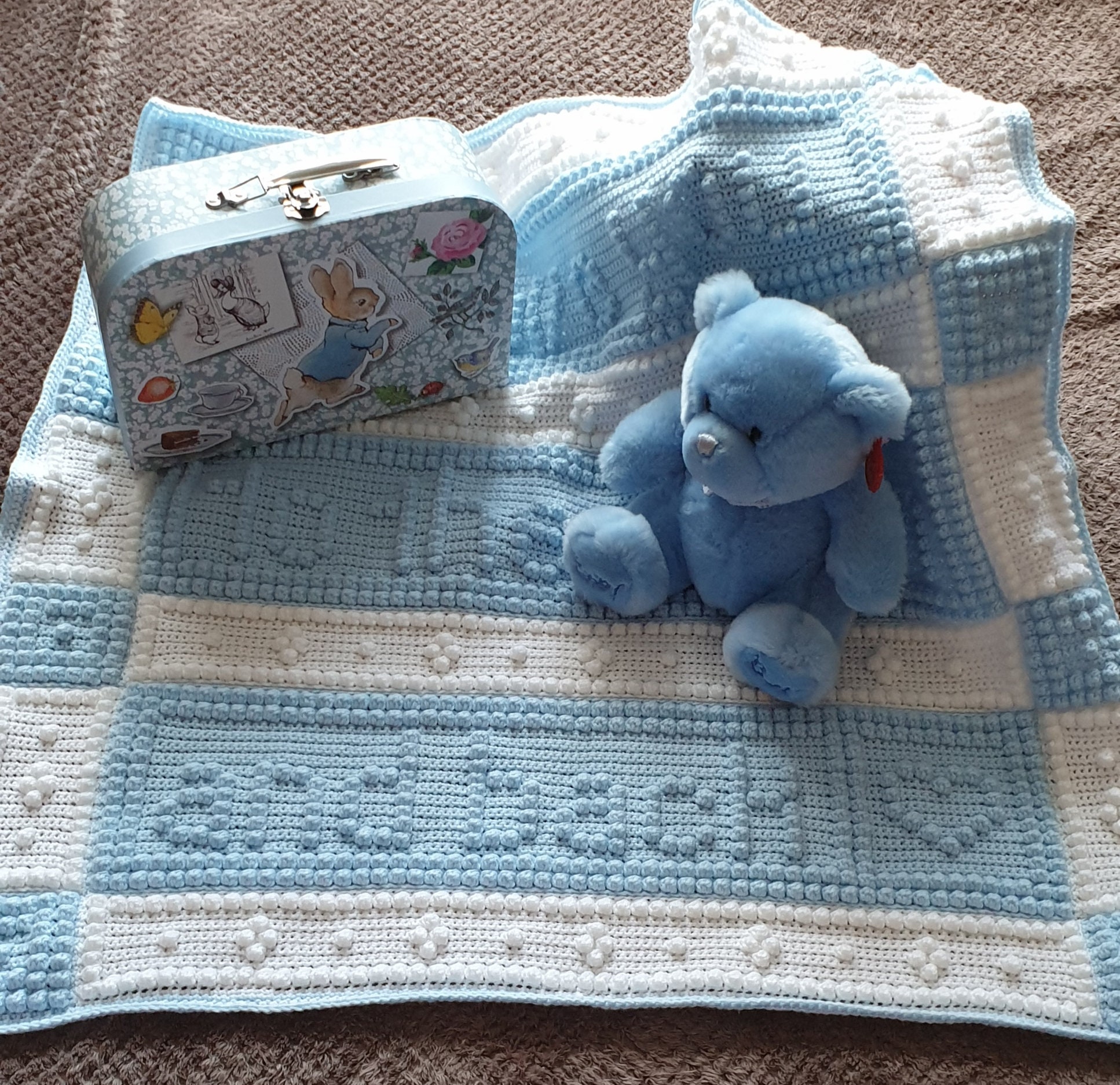 Bobble Blanket, Baby Shower, New Baby, Bobble/popcorn Stitch - Etsy