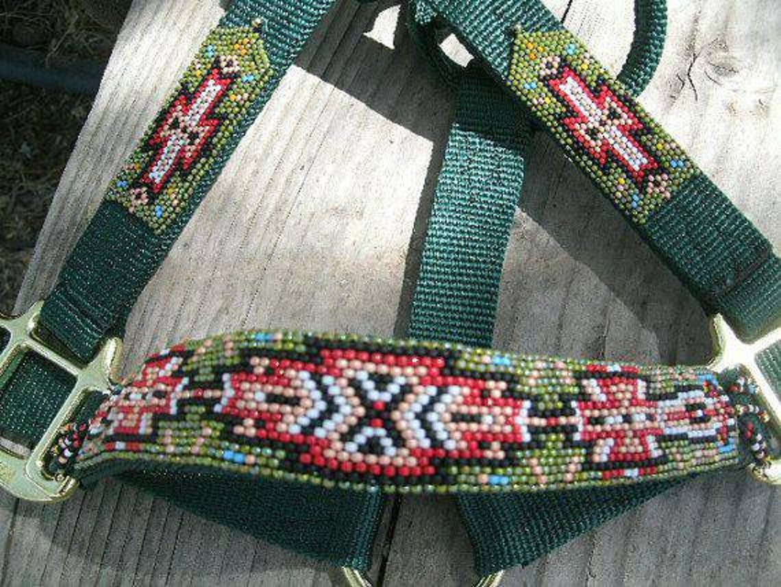 Handbeaded Flat Halter Native Style Design | Etsy