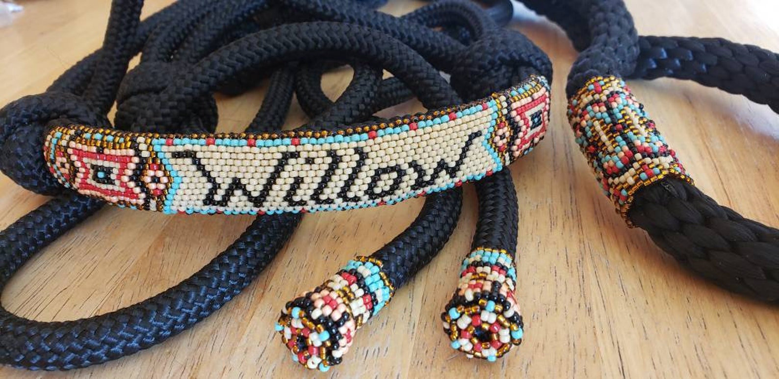 Handbeaded Rope Halter Name/personalized - Etsy
