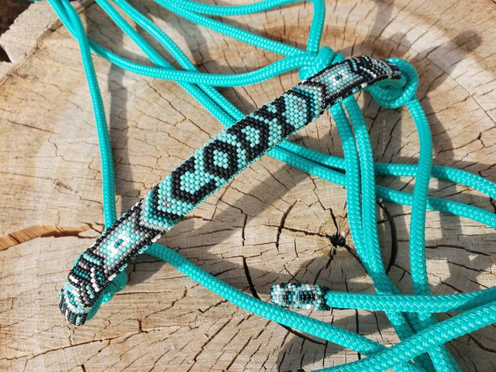 Handbeaded Rope Halter Name/personalized - Etsy