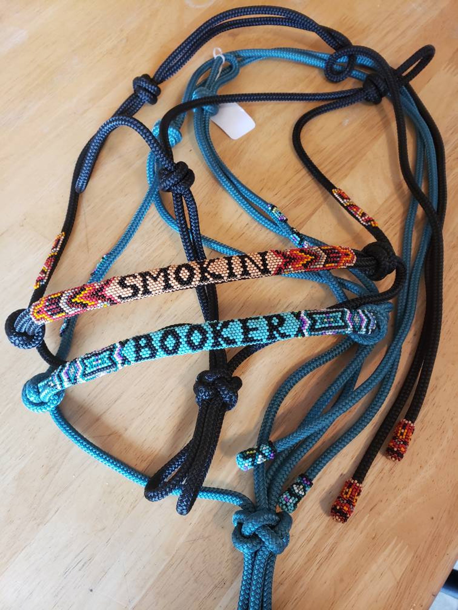 Handbeaded Rope Halter Name/personalized - Etsy