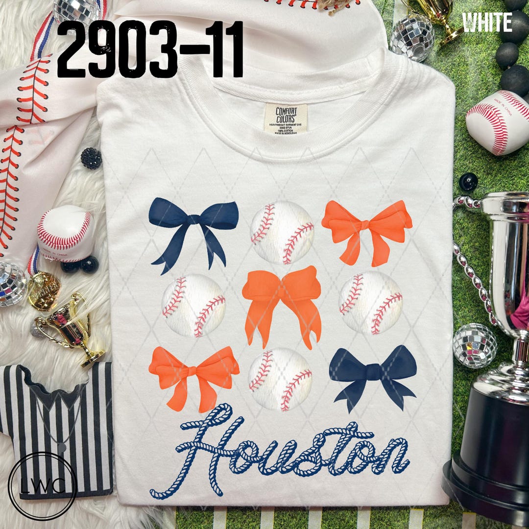 Astros Bows and Baseball Tee, Houston Baseball Shirt, Game Day T-shirt ...