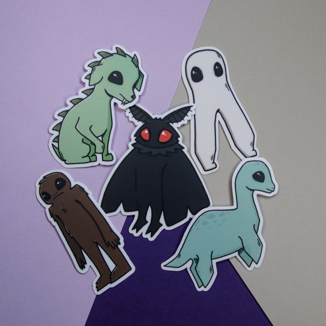 Cryptids Collection Matte Vinyl Stickers, Mothman, Fresno Nightcrawler ...