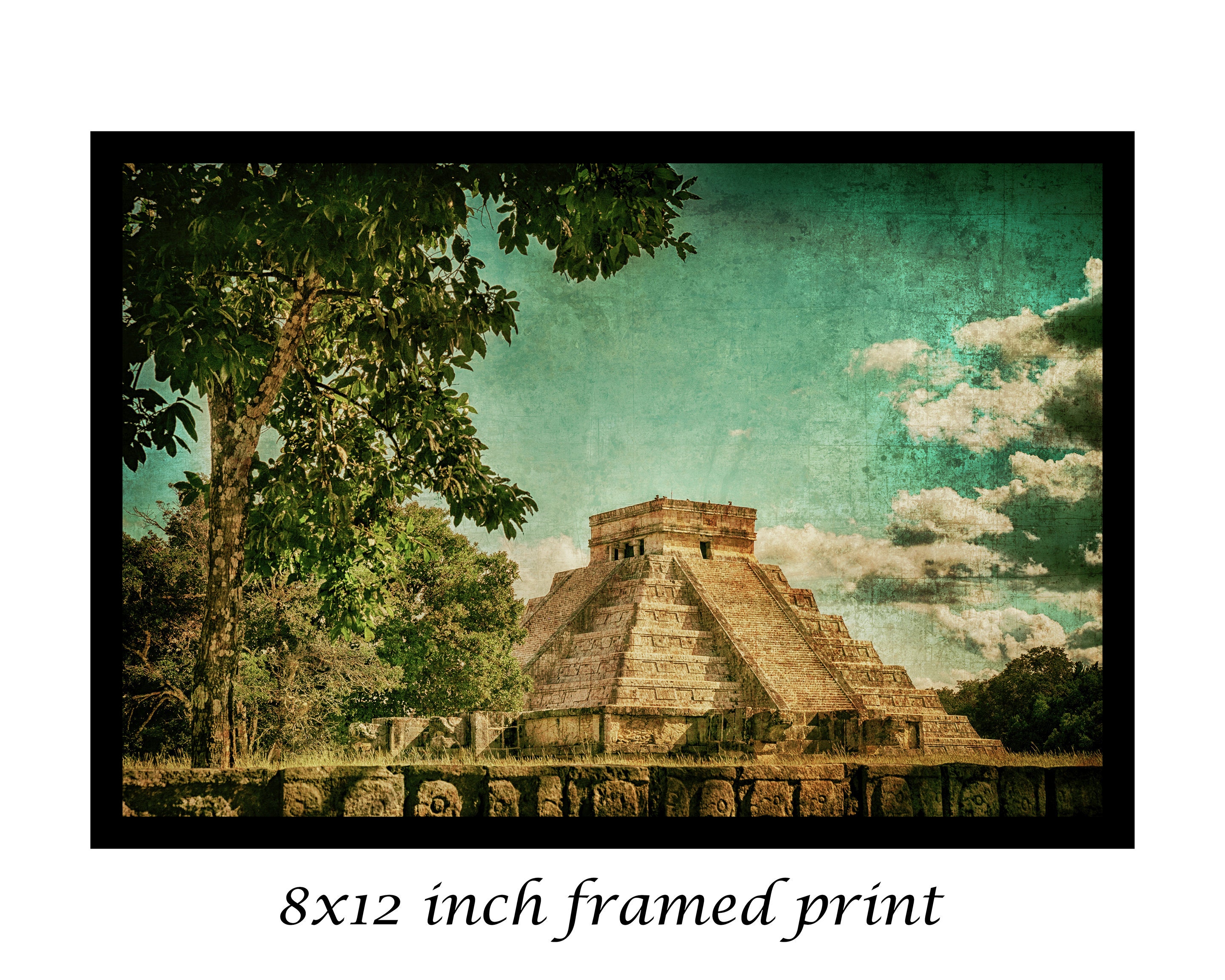 Framed Print - 5x7 Inch, 8x12 Inch - Maya Pyramid Framed Print #2 ...