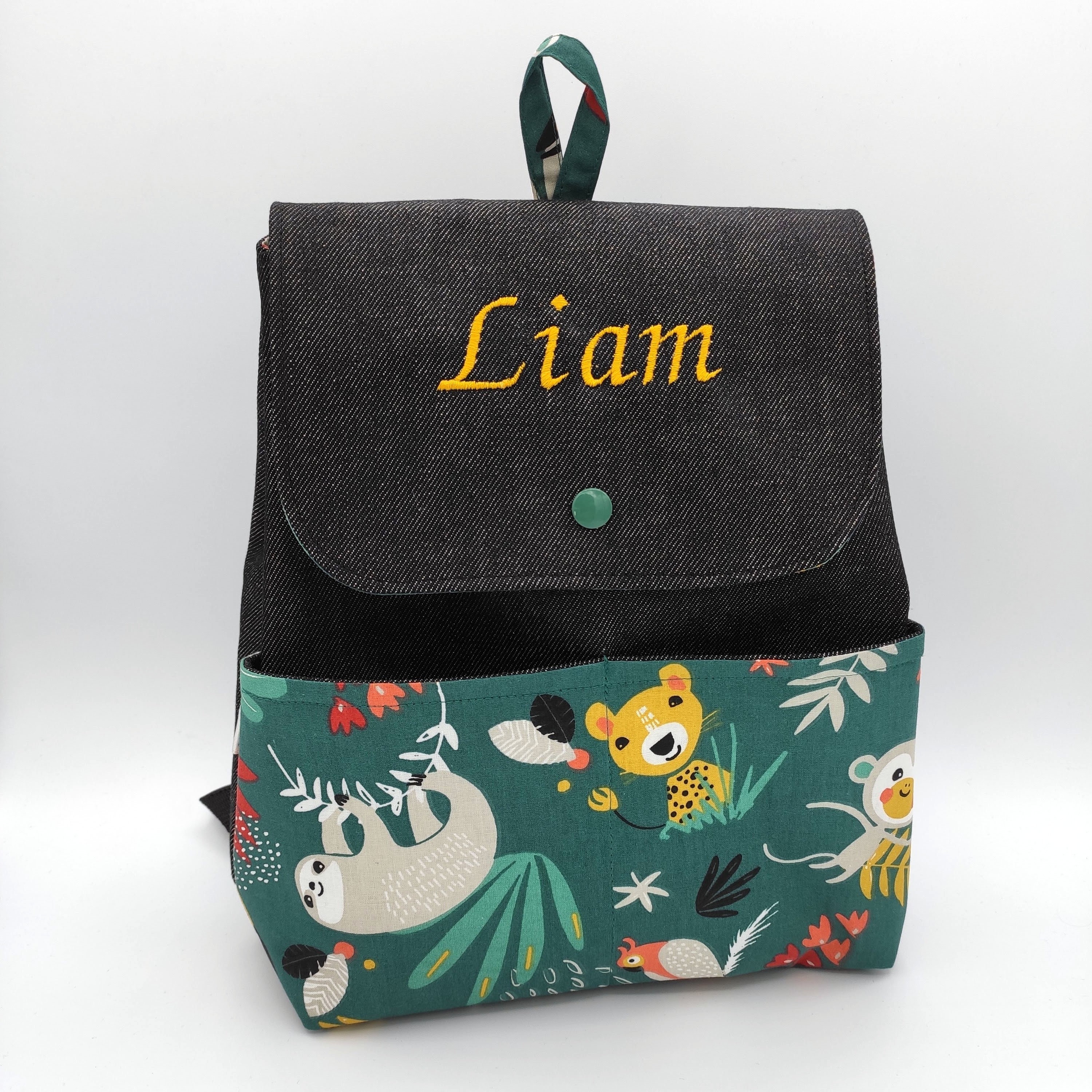 Personalized Child Backpack in Jeans With Embroidered Name | Etsy