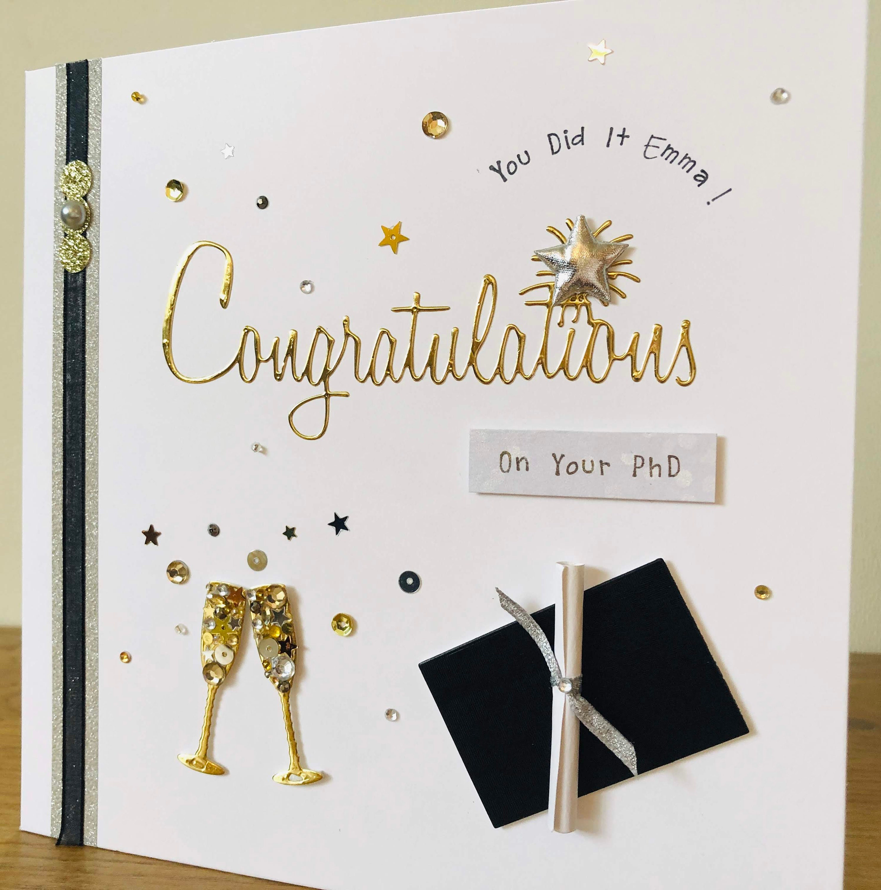 Personalised Degree PhD Masters Card Handmade Graduation | Etsy