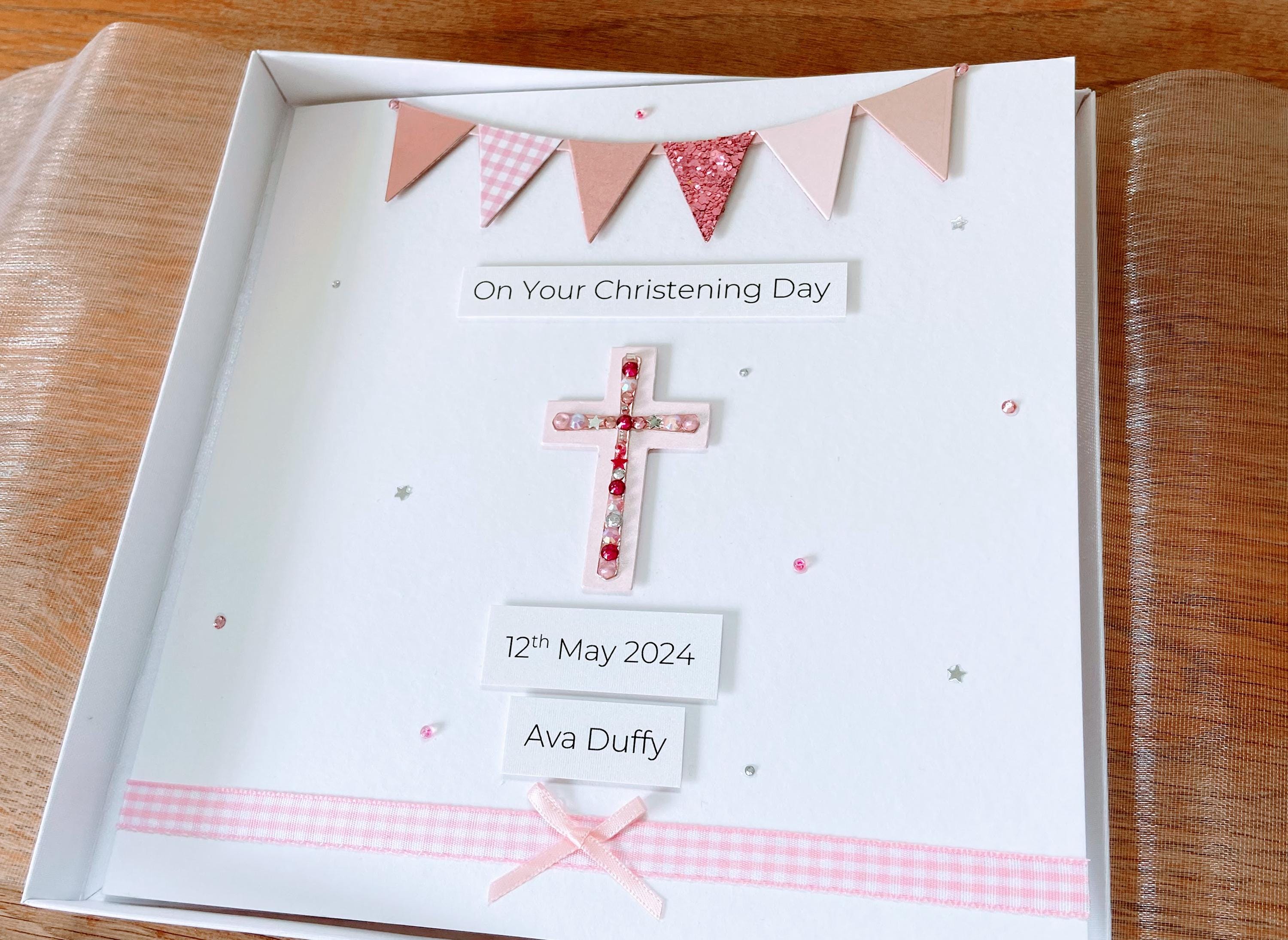Personalised Luxury Boxed Christening Card, Baptism, Naming Day, First ...