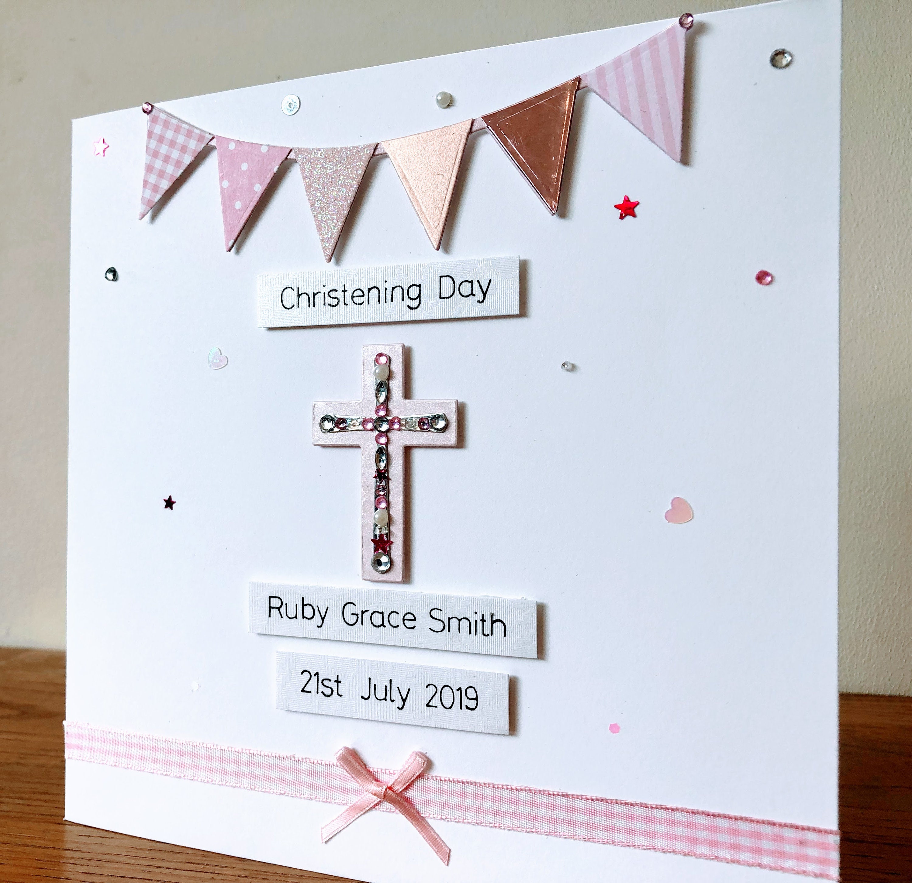 Personalised Luxury Boxed Christening Card, Baptism, Naming Day, First ...