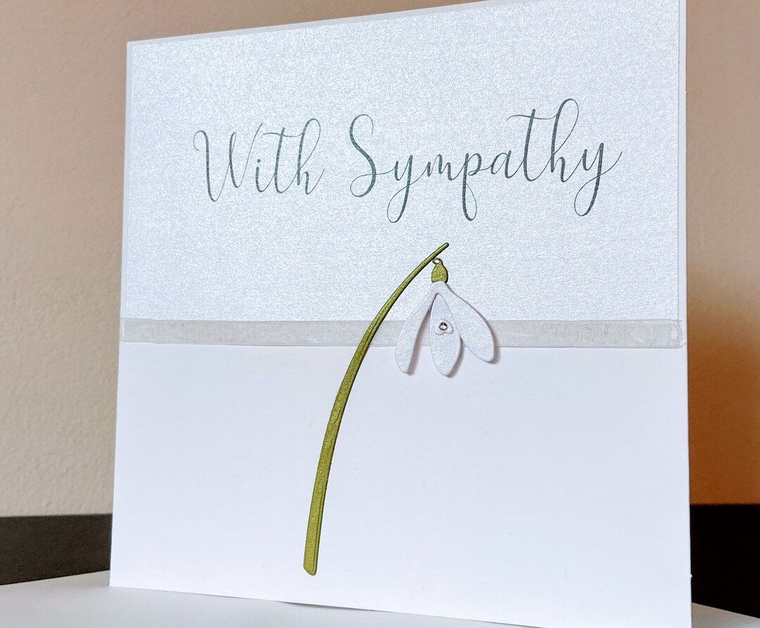 Sympathy Card, With Sympathy, Simple, Elegant, No Words, Snowdrop ...