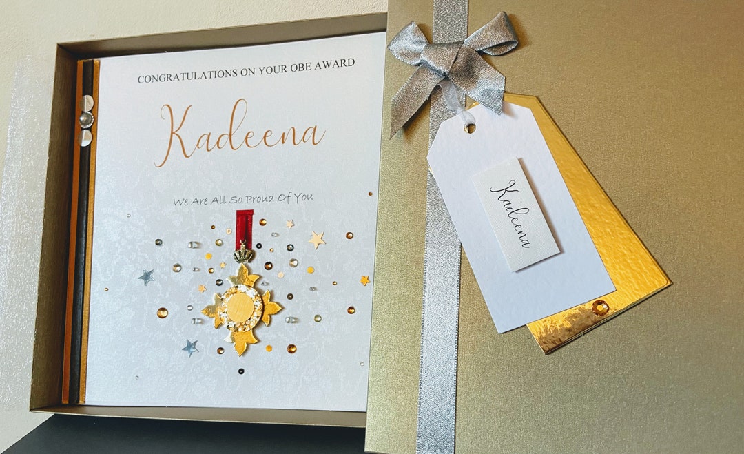Luxury Personalised OBE, MBE, CBE, Dame, Knighthood, Award, Card ...