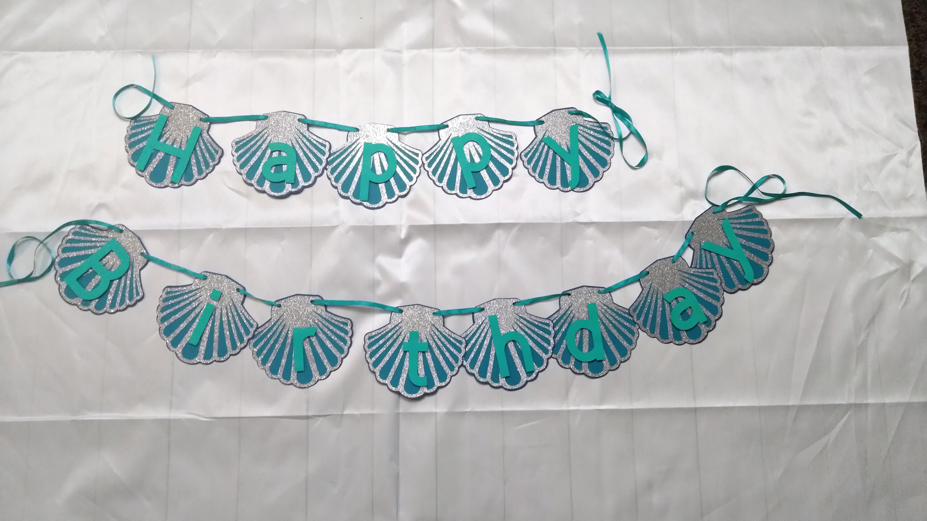 Sea shell banner Mermaid themed banner Shell banner | Etsy