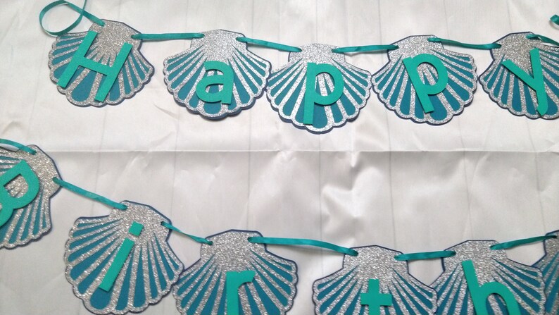 Sea shell banner Mermaid themed banner Shell banner | Etsy