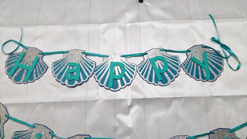Sea shell banner Mermaid themed banner Shell banner | Etsy