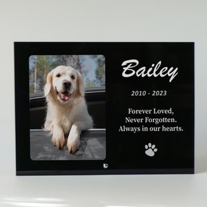 Pet Loss Gift, Pet Memorial Photo Plaque, Personalised Pet RIP Plaque ...