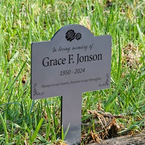 Personalised Memorial Plaque Garden Stake Grave Marker RIP Stake for ...
