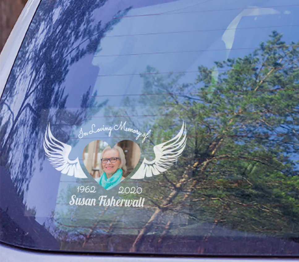 Heart Wing Custom Photo RIP Decal in Loving Memory of Dad - Etsy