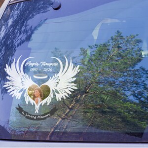 Heart Wing Custom Photo RIP Decal, in Loving Memory of Dad Mum ...