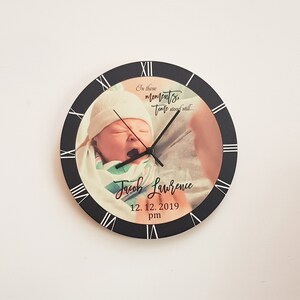 Birth Date Wooden Clock, Personalised Gift, Baby Gift, Keepsake, Family ...