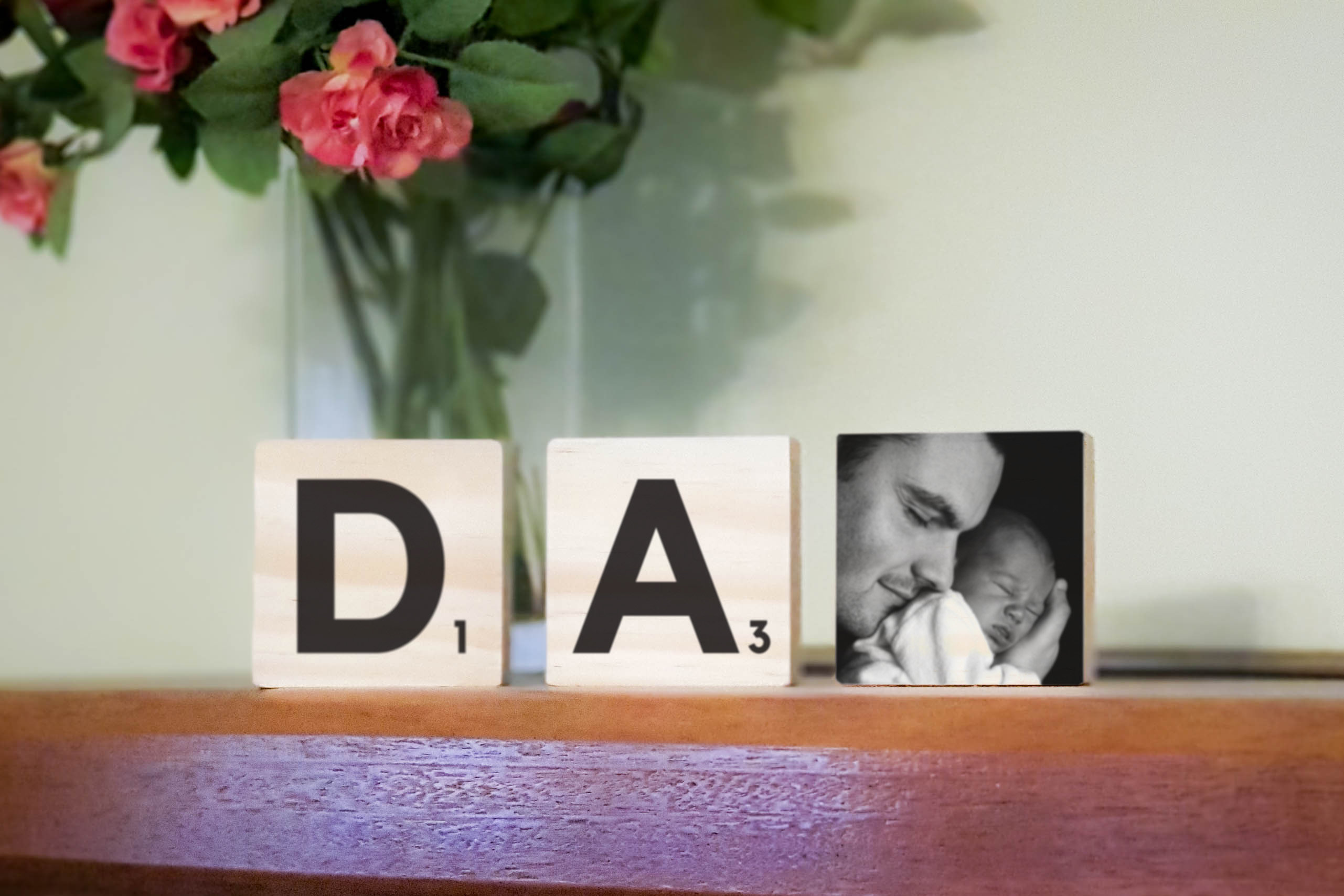 Wood Scrabble Letter Tile Block With Photo Personalised Gift - Etsy