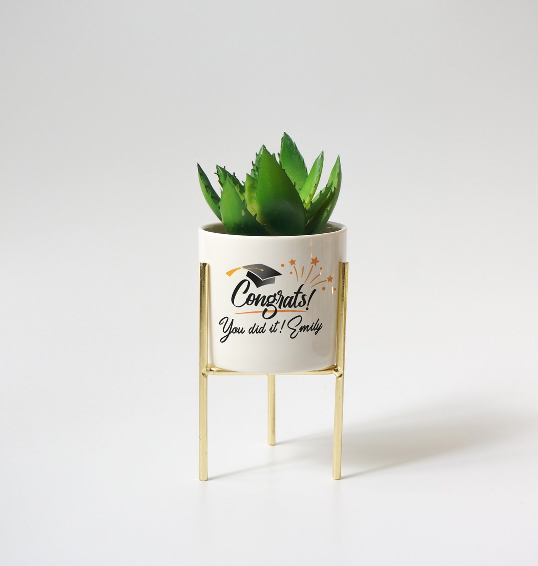 Graduation Gift | Personalised Planter for Succulents, Cacti, Custom ...