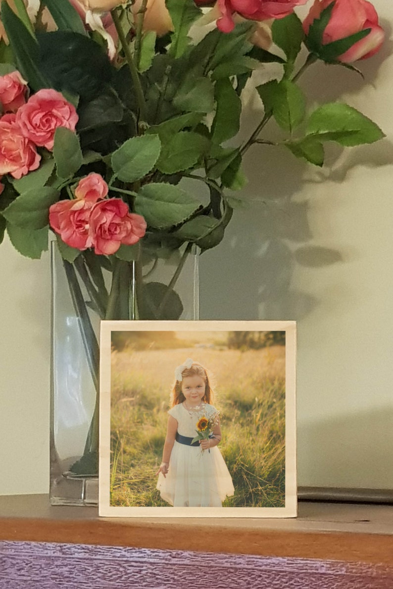 Custom Wooden Photo Block with border Print your memory on | Etsy