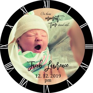 Birth Date Wooden Clock, Personalised Gift, Baby Gift, Keepsake, Family ...