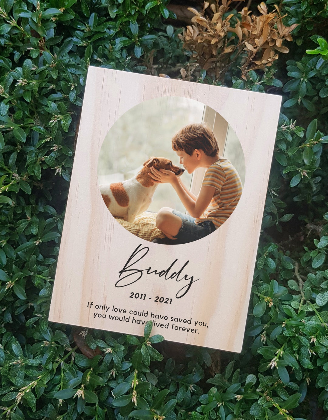 Pet Memorial Wood Photo Plaque, Personalised RIP Plaque, Pet Loss ...