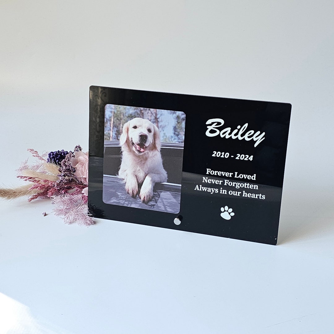 Pet Loss Gift, Pet Memorial Photo Plaque, Personalised Pet RIP Plaque ...